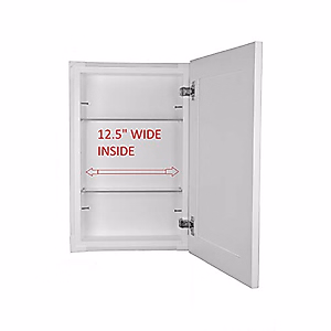 Florida Breeze Cabinets Fieldview Shaker Style Frameless Recessed Solid 14 x 62 Primed Gray Medicine Cabinet, Unfinished Wood