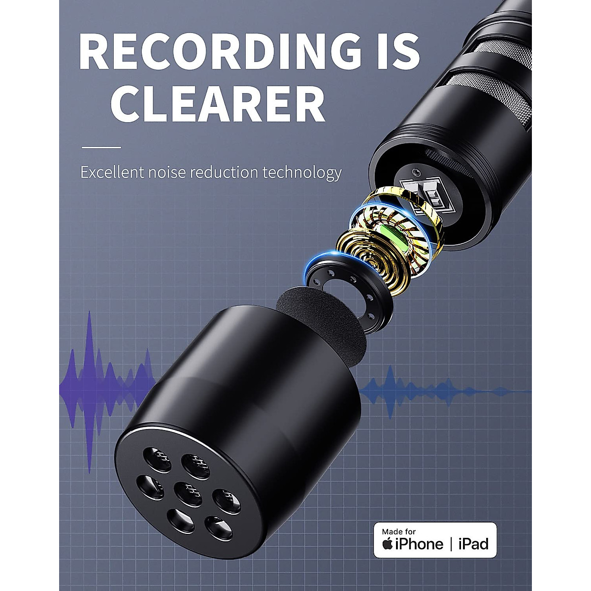 ttstar Microphone Professional for iPhone Lavalier Lapel Omnidirectional Condenser Mic Phone Audio Video Recording Easy Clip-on Lavalier Mic for YouTube, Interview, Mic for iPad for iPone(6.6ft)