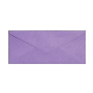 200-Pack #10 Purple Envelopes Bulk with Gummed Seal and V-Flap for Invitations, Mailing Business Letters, Checks, Greeting Cards, Holidays, Notes, and Photos (4 1/8 x 9 1/2 in)
