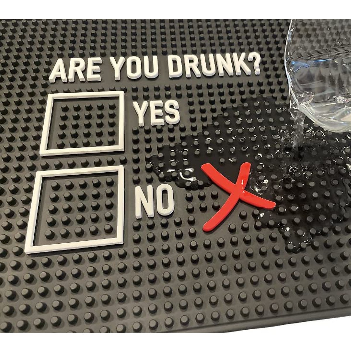 Are You Drunk? 17.7" x 11.8" Funny Bar Spill Mat Rail Countertop Accessory Home Pub Decor Slip Resistant Durable Thick Bar Covering For Craft Brewery Kitchen Cafe and Restaurant Decor