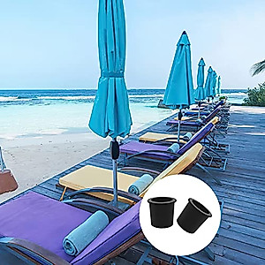 WOOPSOO Umbrella Cone Wedge Patio Umbrella Parts Accessories Cone Table Umbrella Hole Ring and Cap Set for Outdoor Patio Umbrella Above Ground Pool Shelf Table 2 inch(2 Pack,Black)