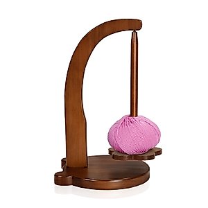 HanaWood Yarn Holder for Knitting and Crocheting,Crochet Gift for Knitting Lovers,Wooden Yarn Spinner for Crocheting，yarn ball holder for knitting