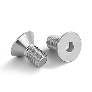 1/4-20 x 1/2" Flat Head Socket Cap Screws Countersunk Bolts, 304 Stainless Steel 18-8, Bright Finish, 25 PCS