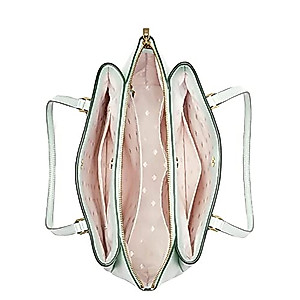 KATE SPADE MONET LARGE TRIPLE COMPARTMENT TOTE SHOULDER BAG CRYSTAL BLUE LEATHER