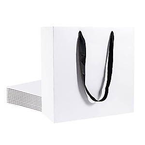 Sdootjewelry 12pcs Large White Gift Bag with Handle, 15.7''×6.7''×15.7'' Extra Large Bags for Gifts, Large White Paper Gift Bags, Shopping Bags, Retail Bags, Wedding Gift Bag, Party Favor Bag