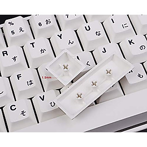 Gliging 135 Keys PBT Japanese Keycaps Cherry Profile DYE-Sub White Theme Minimalist Style Suitable for Mechanical Keyboard