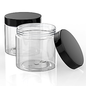 ZAVBE 4oz Container with Lids 50 Pack Clear Plastic Round Storage Jars Tall Height 6.2cm for Refillable Liquid and Solid Body butter
