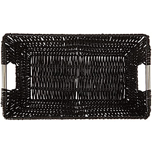 Whitmor Rattique Small Shelf Black Tote Basket