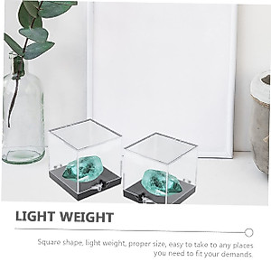 Garneck 8pcs Boxes Glass Jewelry Display Case Glass Containers with Lids Square Containers with Lids Clear Acrylic Show Box Square Display Case Sample Collection Box Storage Container Ring