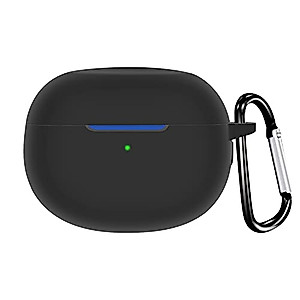 2 Pack DAYJOY Soft Silicone Protective Case Cover Compatible with Realme Buds Air 3 Earbuds, Protective Skin Sleeve with Key Chain (Black+Blue)