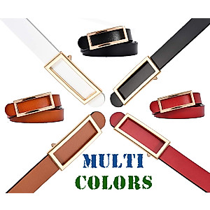 INSIGHTER Genuine Leather Belt for Women Waist Skinny Dress Belt for Jeans Pants 0.93" Width Black Red Brown White