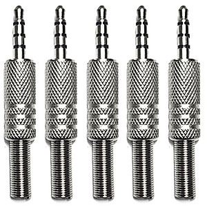 CESS 3.5mm 4-Pole TRRS Male Construction Plug Repair Headphone Jack Audio Soldering (jcx) (5 Pack)