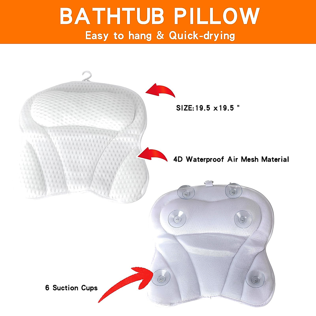 Bathtub Tray Table with Mirror and Bath Pillow, Expandable and Foldable Bamboo Bath Tray for Tub Soft and 4D Mesh Bathtub Pillow Luxury Bath Accessories Spa Gifts