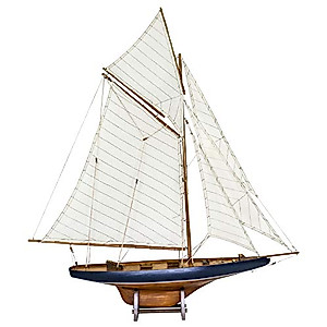 SAILINGSTORY Wooden Sailboat Model Ship Sailboat Decor Yacht Model America's Cup Columbia 1901 Replica Medium