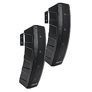Sound Town 2-Pack 250W Passive Column Array Speakers with 4 X 4” Woofers, Wall-Mount Brackets for Installation, Event, Church, Conference, Lounge, Black (CARPO-V4)