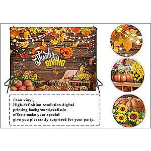 LTLYH 8x6ft Thanksgiving Backdrop Fall Backdorp Thanksgiving Turkey Pumpkin Decoration Backdrop Autumn Banner Party Backdrops 186