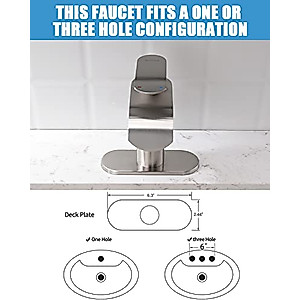 Gnixne Bathroom Sink Faucet Waterfall Bathroom Faucet Brushed Nickel Bathroom Faucets Suitable for 1 or 3 Hole Faucet for Bathroom Sink with 4-Inch Deck Plate