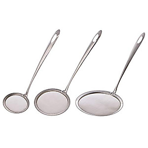 PoityA 1Pc Stainless Steel Fine Mesh Oil Strainers Flour Filter Colander Kitchen Tool