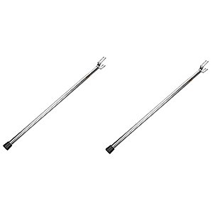 DOITOOL 2pcs Garment Ceiling Indoor Reach Adjustable for Outdoor Extending Clothes Telescoping Clothesline Inch Pole Bar Shelf Rod Stick Clothing Hook Telescopic Reaching with Long Clo