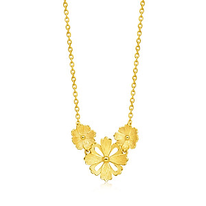 CHOW SANG SANG 999.9 24K Gold Price-by-Weight 9.73g Gold Blossom Necklace (45 CM) for Women and Wedding Occasion 88235N