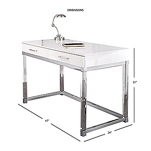 Steve Silver Everett White Painted Wood Desk