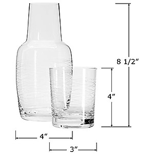 Bedside and Guestroom Night Water Carafe Beverage Set (28 Ounce)
