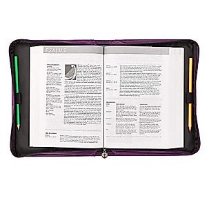 Christian Art Gifts Women's Fashion Bible Cover Blessed Butterfly Jeremiah 17:7, Purple Floral Faux Leather, XL