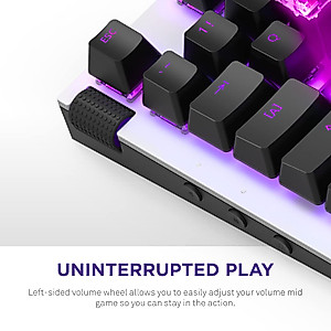 NZXT Function Full-Size Wired Gaming Keyboard – Gateron Red Mechanical Switches - Linear, Fast, and Quiet – Hot-Swappable – RGB Backlit – Aluminum Top Plate – Sound Dampening Foam – Wrist Rest – White