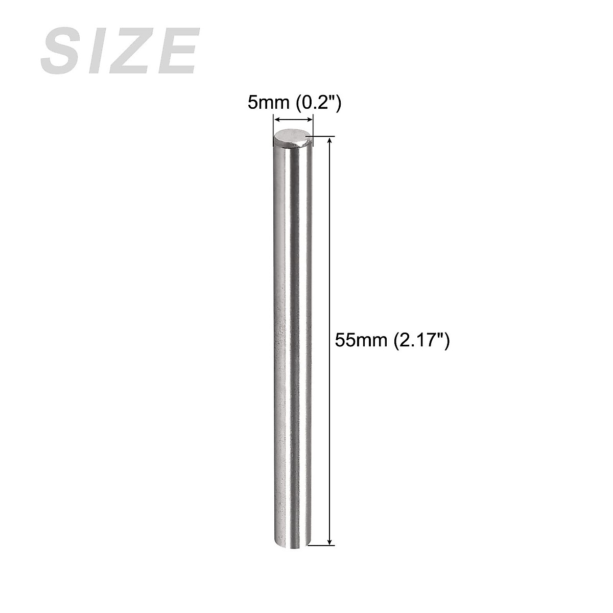 METALLIXITY Dowel Pin (5x55mm) 10Pcs, 304 Stainless Steel Shelf Support Pegs Pin Fastener Elements - for Metal Devices, Furniture Installation, Industrial, DIY