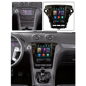 Android 11 Car Stereo GPS Sat Nav for Mondeo Mk4 2011-2013 Touchscreen Multimedia Player Support WiFi Bluetooth Mirror Link TPMS CarPlay + Front and Rear Double Recording DVR,TS2 2+32GB