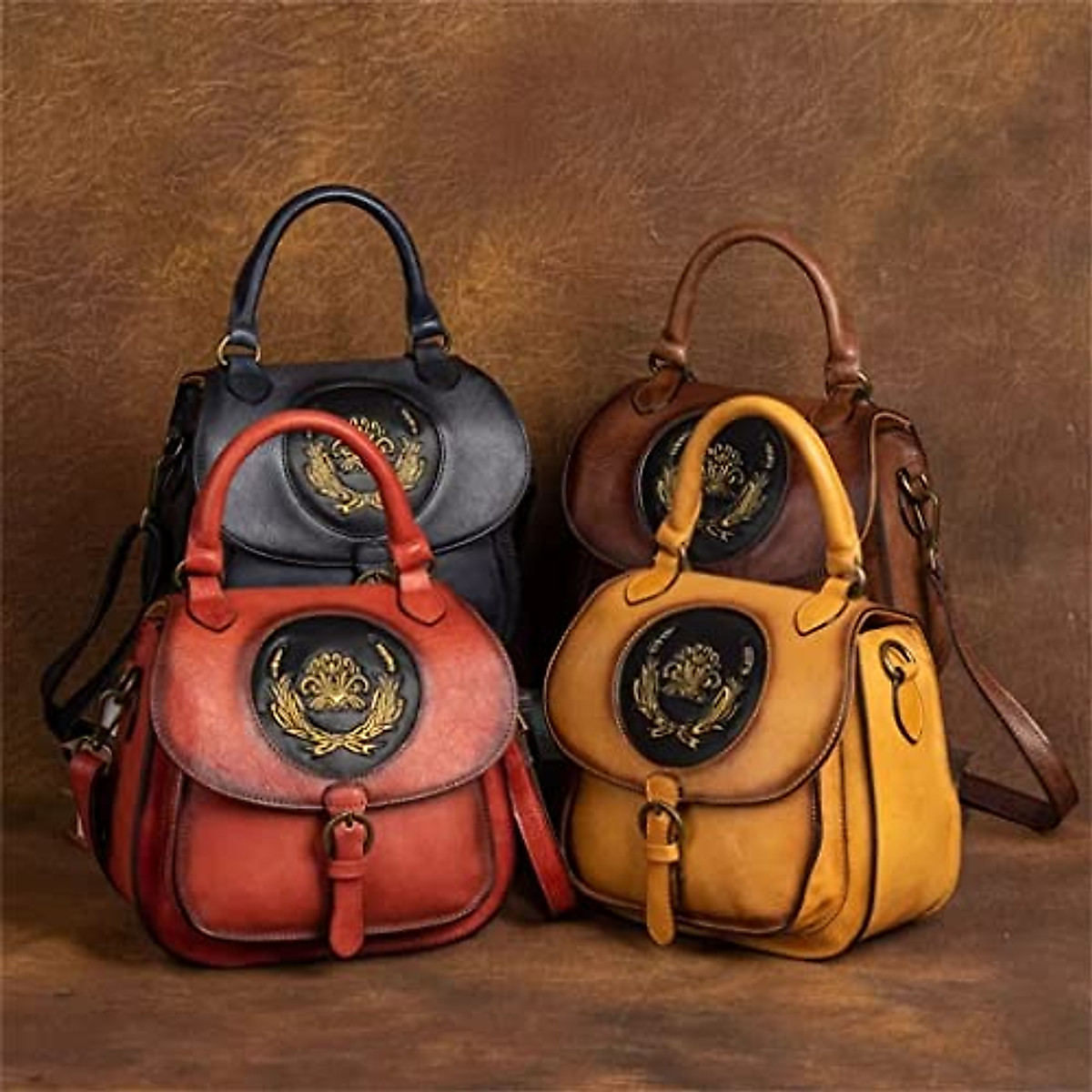 DANN Women's Retro Handbag Multipurpose Shoulder Bag Women's Backpack Women's Handmade (Color : C, Size