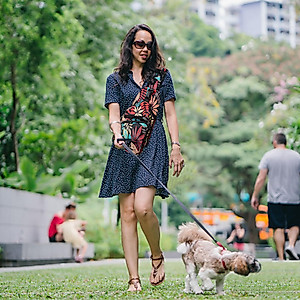 Seoky Rop Men Women Sling Backpack Anti Theft Crossbody Shoulder Chest Bag with USB Charging Port, Leaves