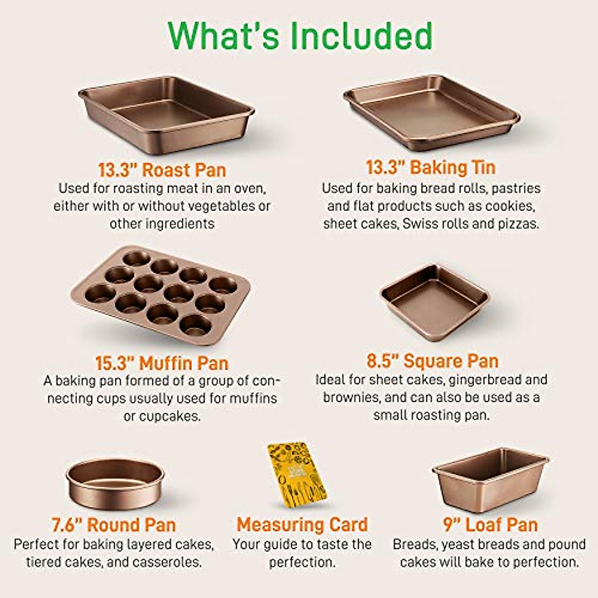 NutriChef 20-Piece Nonstick Kitchen Cookware Set - PTFE/PFOA/PFOS-Free Heat Resistant Kitchen Ware Pots Baking Pan Set w/Saucepan, Frying Pans, Cooking Pots, Oven Pot, Lids, Matt Gold NutriChef