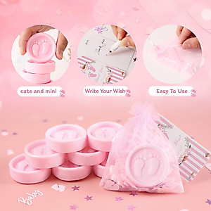 AIXIANG 24 Set Baby Shower Favors Soaps Handmade Pink Little Baby-feet Scented Soap Favors with Gift Bags and Thanks Tags for Baby Shower Favors and Decorations