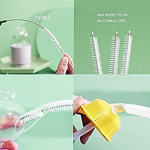 Water Bottle Cleaner Brush Set, Meritpick 3 in 1 Multipurpose Bottle Gap Cleaner Brush & Long Handle Silicone Bottle Brush & Straw Cleaner Brush for All Water Bottle, Baby Bottles (Green)