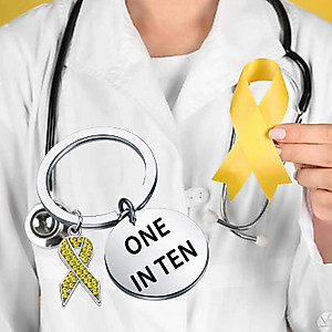 CENWA Endo Awareness Jewelry One In Ten Keychain 1 in 10 Endometriosis Gift For Infertility Mom (ONE IN TEN K)