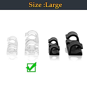 SOULWIT 50 Pcs Self Adhesive Cable Management Clips, Cable Organizers Sticky Wire Clips Cord Holder for TV PC Laptop Ethernet Cable Desktop Home Office (Large,Transparent)