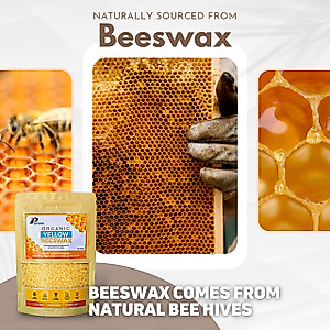 Organic Beeswax Pellets 1LB, USDA Certified Pure for Candle and Lotion Making, Food Grade Beeswax for Candle Making, 1 lb Beeswax Pastilles Organic, Bees Wax 1 lb Melts for Lotion