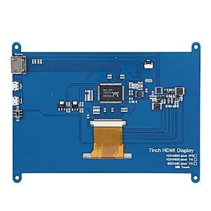 Heayzoki 7 Inch HDMI Monitor LCD Display, Display Screen for Raspberry Pi HDMI 1024 X 600 Backlight Switch, Can Be Used As a Computer Monitor, USB Power Supply