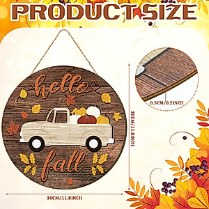 Boao Thanksgiving Welcome Sign for Front Door Hello Fall Wood Sign Autumn Harvest Door Hanger Fall Farmhouse Decor Hanging Porch Sign Rustic Outdoor Plaque Wall Art Thanksgiving Decoration for Home