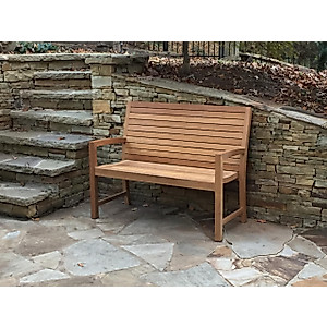 Tybee Teak Bench, Natural, 4'