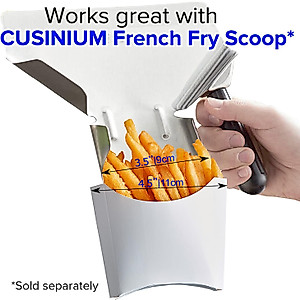 CUSINIUM [4 oz 50-Pack Small White French Fry Containers - Disposable French Fries Holders