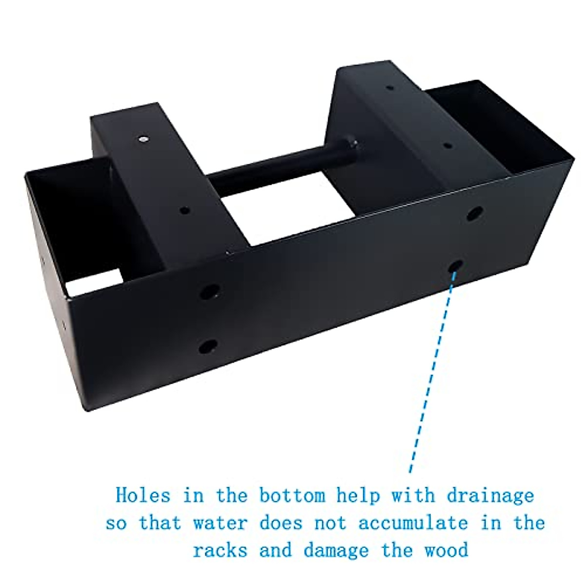 NAISQAQ Outdoor Firewood Log Storage Rack Bracket Kit with Screws, Black Fireplace Wood Storage Holder, DIY firewood rack adjustable to any length (2 packs)