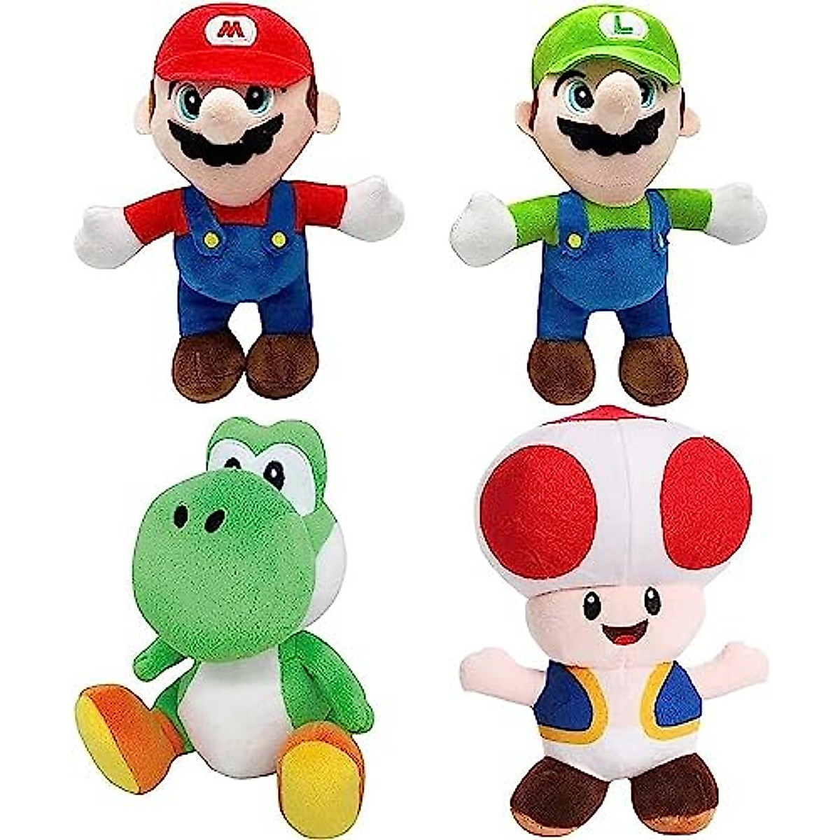 HJINH Ultra Mario All Star Collection,Mario Plush Toys and Luigi Stuffed Plush Toys,Yoshi and Toad Stuffed Plush Toys,Set of 4 Plushie Doll 9.8 inches