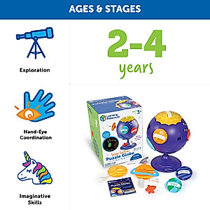 Learning Resources Solar System Puzzle Globe, STEM Toys for Kids, Space Décor, Educational Toy, 21 Pieces, Age 3+