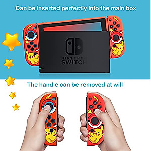 Xcitifun Designed for Nintendo Switch Case Switch Joy-Con TPU Cases for Girls Boys Kids Cute Kawaii Character Protective Shell Compatible with Nintendo Switch Controller Carrying Cover - Red Mouse