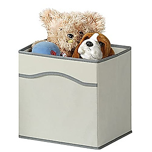 SunnyPoint Classic Collapsible, Foldable Storage Fabric Cube Organizer Bin - Pack of 6 (CREAM)