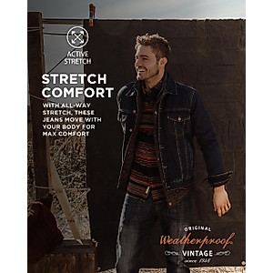 Vintage Men's Jeans - Weatherproof | Super-Soft Denim Jeans | Light Blue & Black Slim Fit Stretch Jeans - Size 36W x 30L