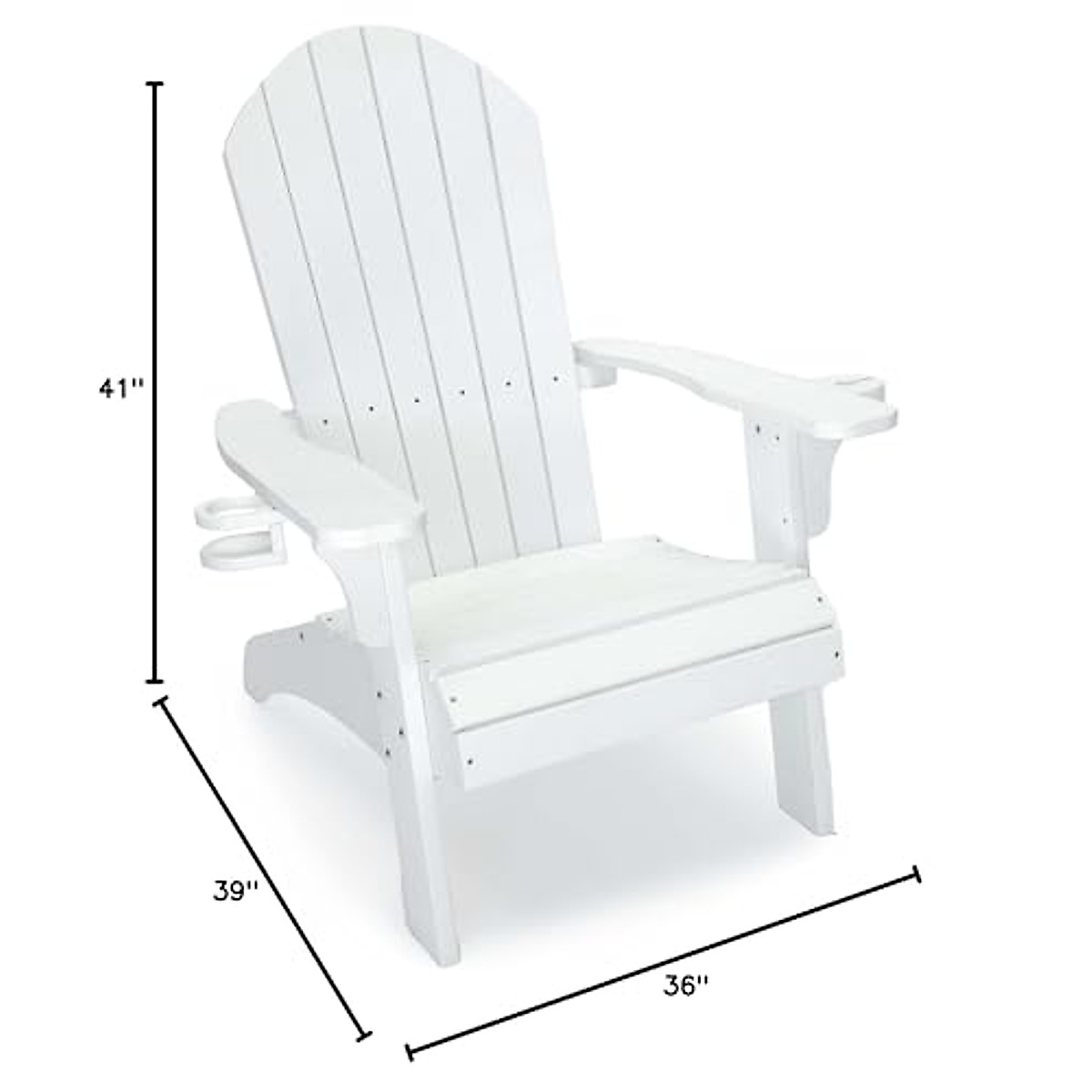 LuXeo Westwood All Weather Polysterene Outdoor Adirondack Chair, White, Set of 2