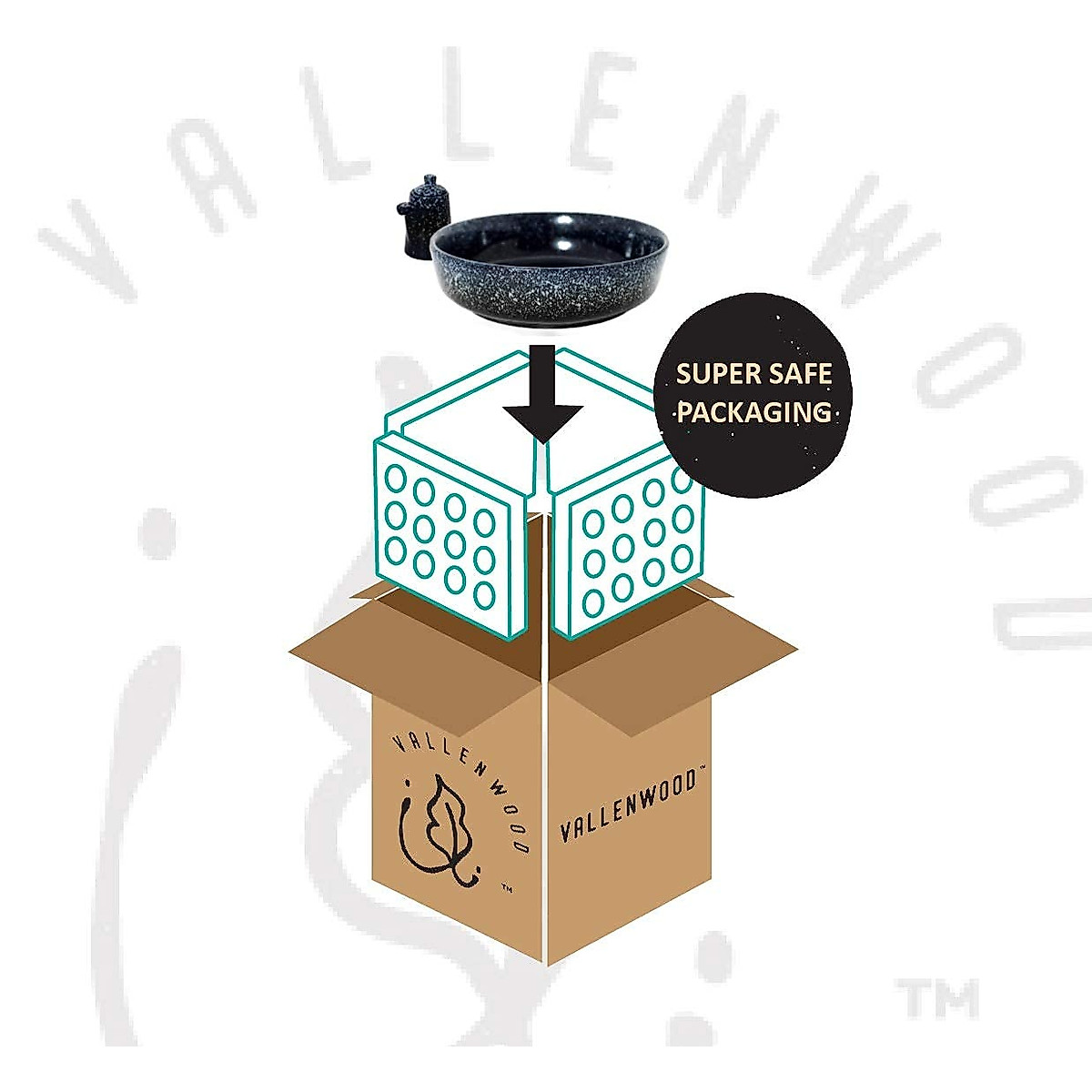 VALLENWOOD Extra Large Salad Serving Bowl, 11 inch. Big Ceramic Navy Dark Blue Pasta bowl Plus Oil Bottle. 95 oz. Beautiful And Elegant Huge Design. Giant Mixing and Fruit Bowls